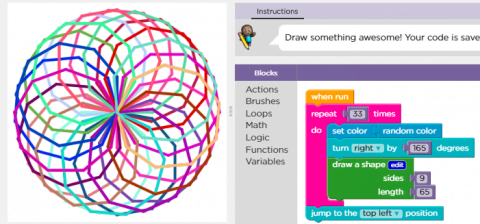 Drawing patterns in code.org | Help Kids Create